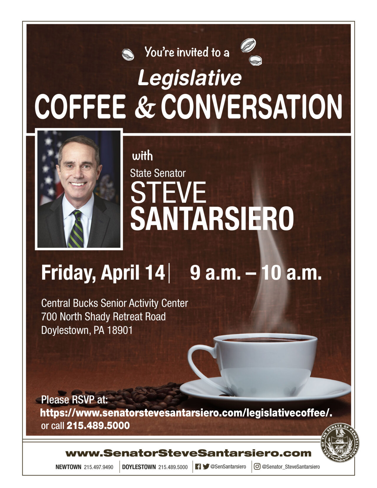Legislative Coffee & Conversation - Senator Steve Santarsiero